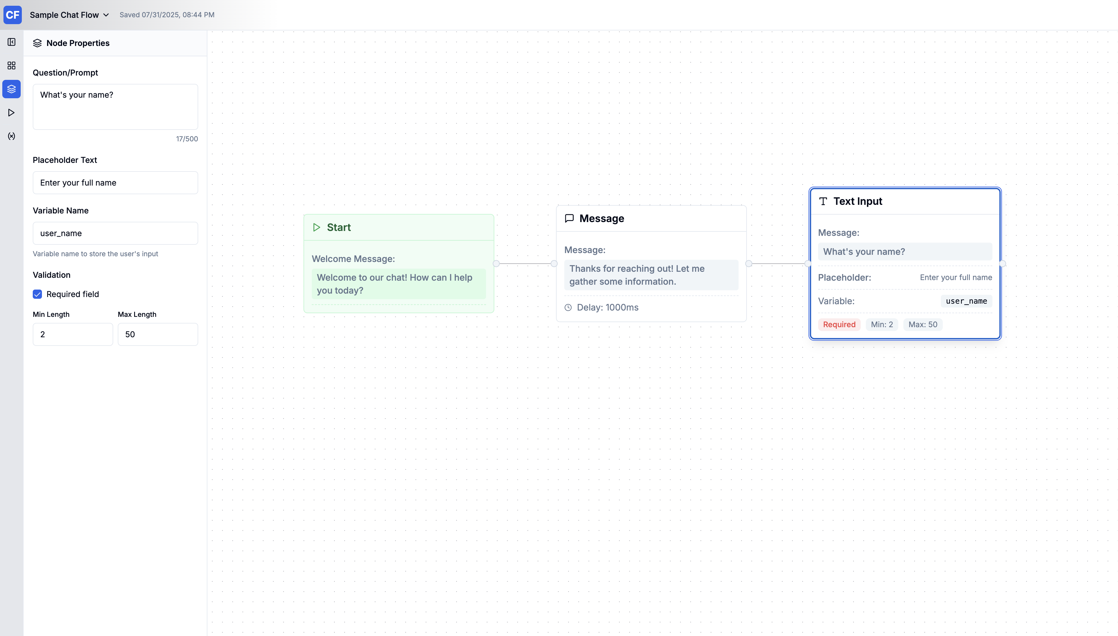v0 - React chat flow editor - v0 by Vercel